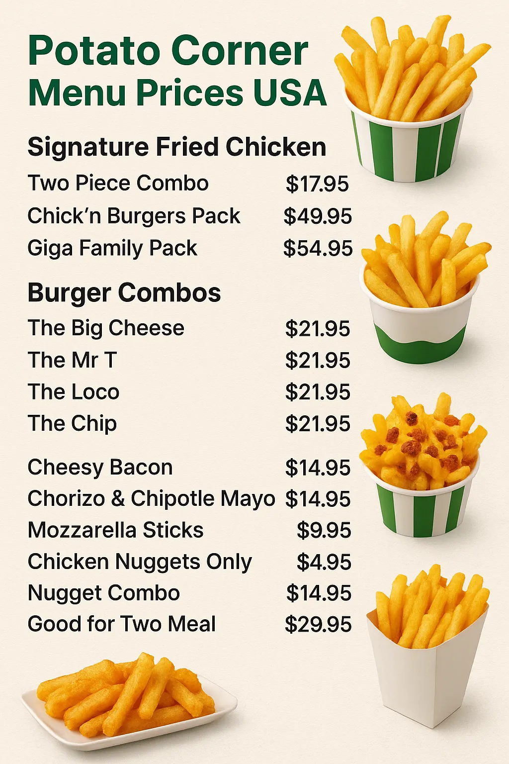 Potato Corner Menu with Prices USA 2026 (Today's Update)